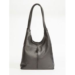 Abaco Leder-Schultertasche "Fred" in Schwarz - (B)39 x (H)35 x (T)8 cm - 69% | Damen-taschen
