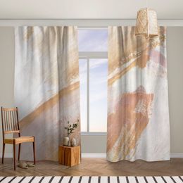 Vorhang Pink und Vanille II - blickdichte Gardine Kunstdruck Wohnzimmer Schlafzimmer Küche Bad Badezimmer Bunt