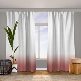 Bilderwelten Vorhang Dip-Dye Vintage Rot - blickdichte Gardine Abstrakt Vintage Wohnzimmer Schlafzimmer K&uuml;che Bad Badezimmer Jugendzimmer Rot