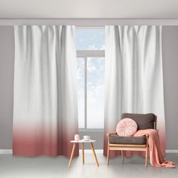 Vorhang Dip-Dye Vintage Rot - blickdichte Gardine Abstrakt Vintage Wohnzimmer Schlafzimmer Küche Bad Badezimmer Jugendzimmer Rot