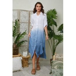 Lin Passion Leinen-Kleid in Blau - 82% | Gr&ouml;&szlig;e 38/40 | Damen-kleider
