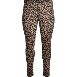 ZIZZI Leggings Damen Gr&ouml;&szlig;e XXXL/4XL braun / schwarz