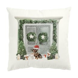 Bilderwelten Dekokissen Weihnachtsdackel mit Geschenken