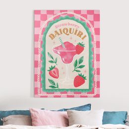 Bilderwelten Leinwandbild Strawberry Daiquiri mit Karos