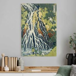 Bilderwelten Leinwandbild Katsuhika Hokusai - Pilger beim Kirifuri Wasserfall