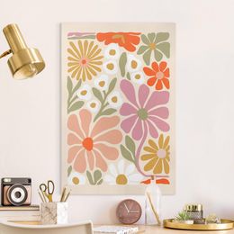 Bilderwelten Leinwandbild Flower Power Orange Pink