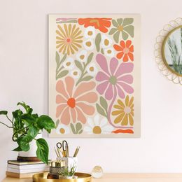 Bilderwelten Leinwandbild Flower Power Orange Pink