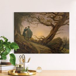Bilderwelten Leinwandbild Caspar David Friedrich - Zwei M&auml;nner in Betrachtung des Mondes