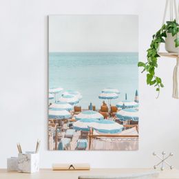 Bilderwelten Leinwandbild Gl&uuml;cklich am Meer