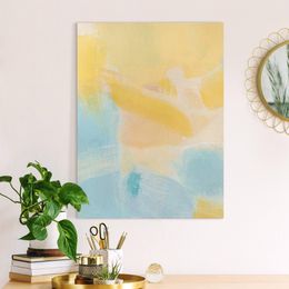 Bilderwelten Leinwandbild Fr&uuml;hlingskomposition in Gelb und Blau
