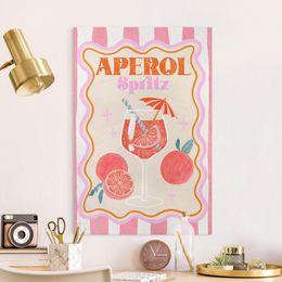 Bilderwelten Leinwandbild Aperol Spritz mit Streifen