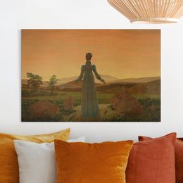 Bilderwelten Leinwandbild Caspar David Friedrich - Frau vor untergehender Sonne