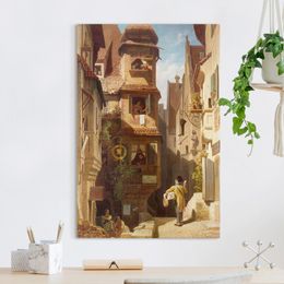 Bilderwelten Leinwandbild Carl Spitzweg - Der Briefbote im Rosenthal