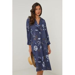 Le Monde du Lin Leinen-Kleid in Dunkelblau - 72% | Größe 40/42 | Damen-kleider