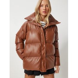 Happiness İstanbul Winter Jacket female Brown size 38