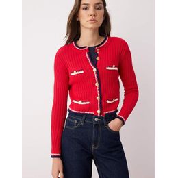 Trendyol Strickjacke Damen Größe XS navy / rot / weiß