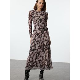 Trendyol Kleid Damen Größe 36 braun / hellbraun / dunkelbraun Winterkleid