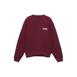 Pull&Bear Pull&Bear Sweatshirt 'LOS ANGELES' Damen Gr&ouml;&szlig;e M weinrot / wei&szlig;