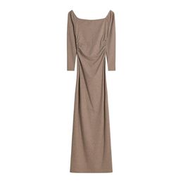 Bershka Kleid Damen Größe 40 beigemeliert Winterkleid