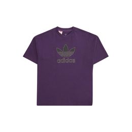 adidas originals T-Shirt 'Trefoil' Jungen Größe 134 grau / anthrazit / brombeer