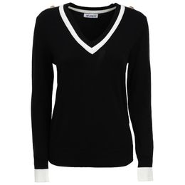 Influencer Pullover Damen Gr&ouml;&szlig;e M schwarz / wei&szlig;