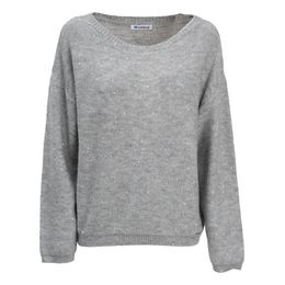 Influencer Pullover Damen Gr&ouml;&szlig;e M graumeliert