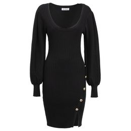 Influencer Knitted dress female Black size S