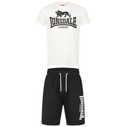 Lonsdale Set 'Mair': T-Shirt und Shorts Herren Größe L schwarz / weiß