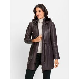 Mainpol Damen Lederjacke aus Lammnappa, aubergine, Größe 38