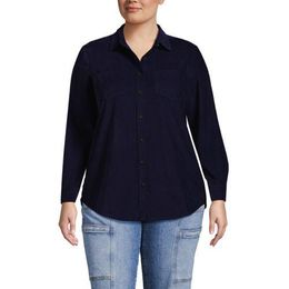 LANDS' END Boyfriend-Cordhemd, Damen,  Blau, Baumwolle, by Lands' End