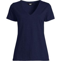 LANDS' END Baumwollshirt aus Flammgarn, Damen,  Blau, Baumwolle, by Lands' End
