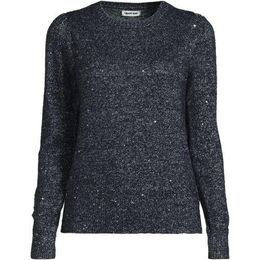 LANDS' END Pullover mit Pailletten, Damen,  Blau, Polyacryl/Polyester-Mischung, by Lands' End