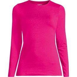 LANDS' END Shirt aus Baumwolle/Modal-Mix mit Rundausschnitt, Damen,  Pink, Elasthan/Baumwolle Modal, by Lands' End