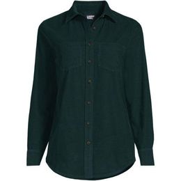 LANDS' END Boyfriend-Cordhemd, Damen,  Grün, by Lands' End