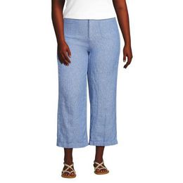 LANDS' END 7/8-Hose aus Leinen, Damen,  Blau, by Lands' End