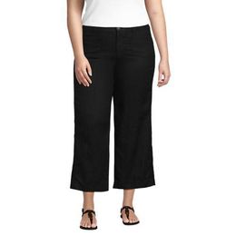LANDS' END 7/8-Hose aus Leinen, Damen,  Schwarz, by Lands' End