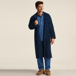 LANDS' END Bademantel aus türkischem Frottee, Herren,  Blau, Baumwolle, by Lands' End