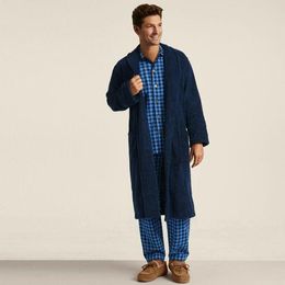 LANDS' END Bademantel aus t&uuml;rkischem Frottee, Herren,  Blau, Baumwolle, by Lands' End
