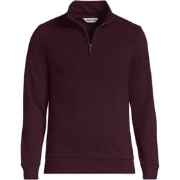 LANDS' END Zipper-Pullover aus Bedford-Ripp, Herren,  Rot, Baumwolle, by Lands' End