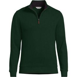 LANDS' END Rei&szlig;verschluss-Pullover aus Bedford-Ripp, Herren,  Gr&uuml;n, Baumwolle, by Lands' End