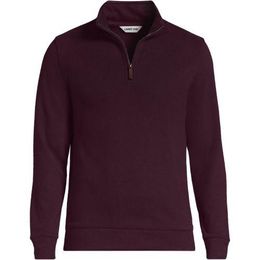 LANDS' END Rei&szlig;verschluss-Pullover aus Bedford-Ripp, Herren,  Rot, Baumwolle, by Lands' End