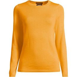 LANDS' END Merinopullover mit Rundhalsausschnitt, Damen,  Orange, by Lands' End