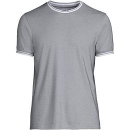 LANDS' END Piqué-T-Shirt mit kühlendem Effekt, Classic Fit, Herren,  Grau, Baumwoll-Mischung/Polyester-Mischung, by Lands' End