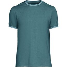 LANDS' END Piqué-T-Shirt mit kühlendem Effekt, Classic Fit, Herren,  Blau, Baumwoll-Mischung/Polyester-Mischung, by Lands' End