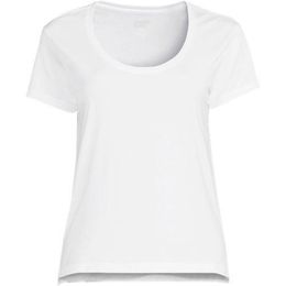 LANDS' END Supima® Shirt mit Ballettausschnitt und kurzen Ärmeln, Damen,  Weiß, Baumwolle, by Lands' End