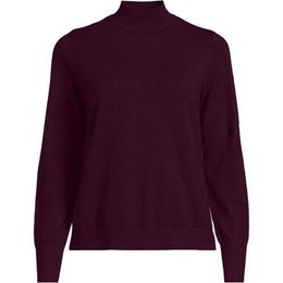LANDS' END Stehkragenpullover mit &Auml;rmelkn&ouml;pfen, Damen,  Rot, Polyester/Nylon/Viskose, by Lands' End