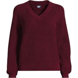 LANDS' END Baumwollpullover DRIFTER mit Ballonärmeln, Damen,  Rot, Baumwolle, by Lands' End