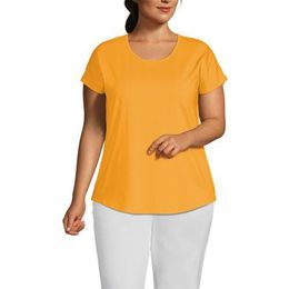 LANDS' END Shirt aus Baumwolle/Modal-Mix mit Ballett-Ausschnitt, Damen,  Orange, Baumwolle Modal, by Lands' End