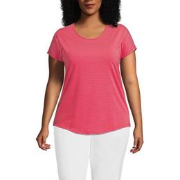 LANDS' END Shirt aus Baumwolle/Modal-Mix mit Ballett-Ausschnitt, Damen,  Rot, Baumwolle Modal, by Lands' End