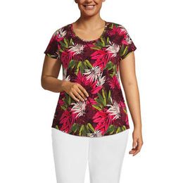 LANDS' END Shirt aus Baumwolle/Modal-Mix mit Ballett-Ausschnitt, Damen,  Pink, Baumwolle Modal, by Lands' End